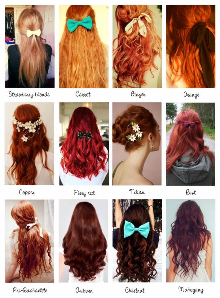 Shades Of Red Hair Color Palette - Hairstyles Weekly
